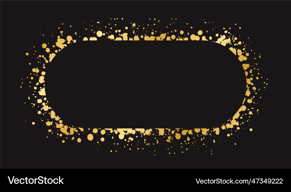 Abstract gold ink splatter frame golden foil Vector Image