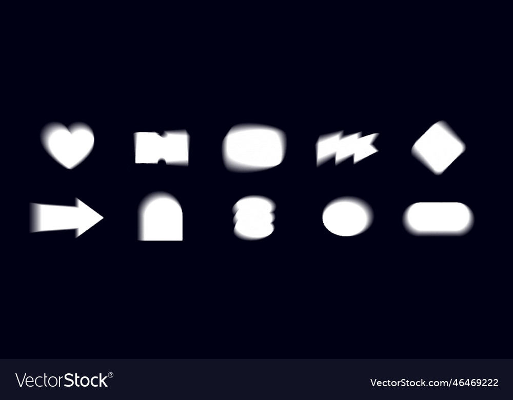 Blurry shapes set with y2k aura brutalism effect Vector Image