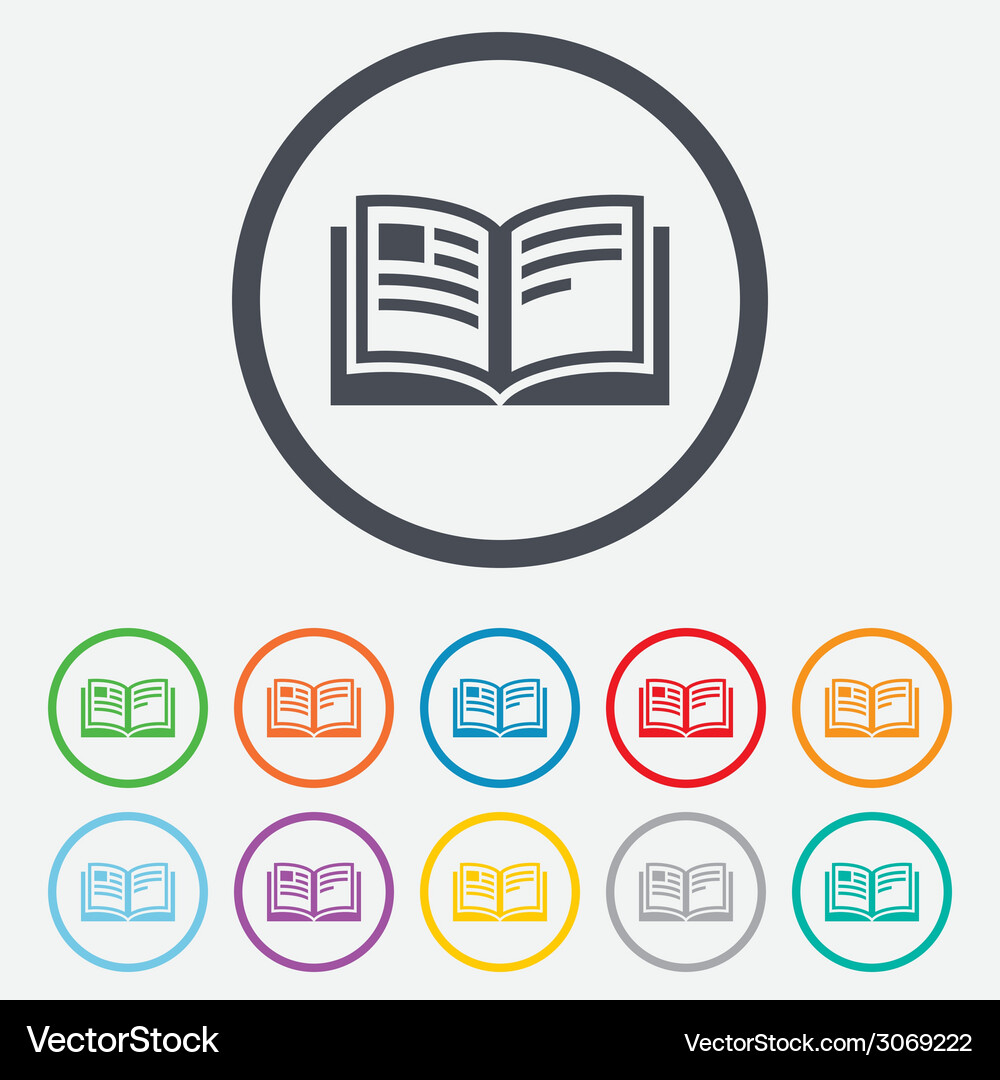 Book sign icon open book symbol Royalty Free Vector Image
