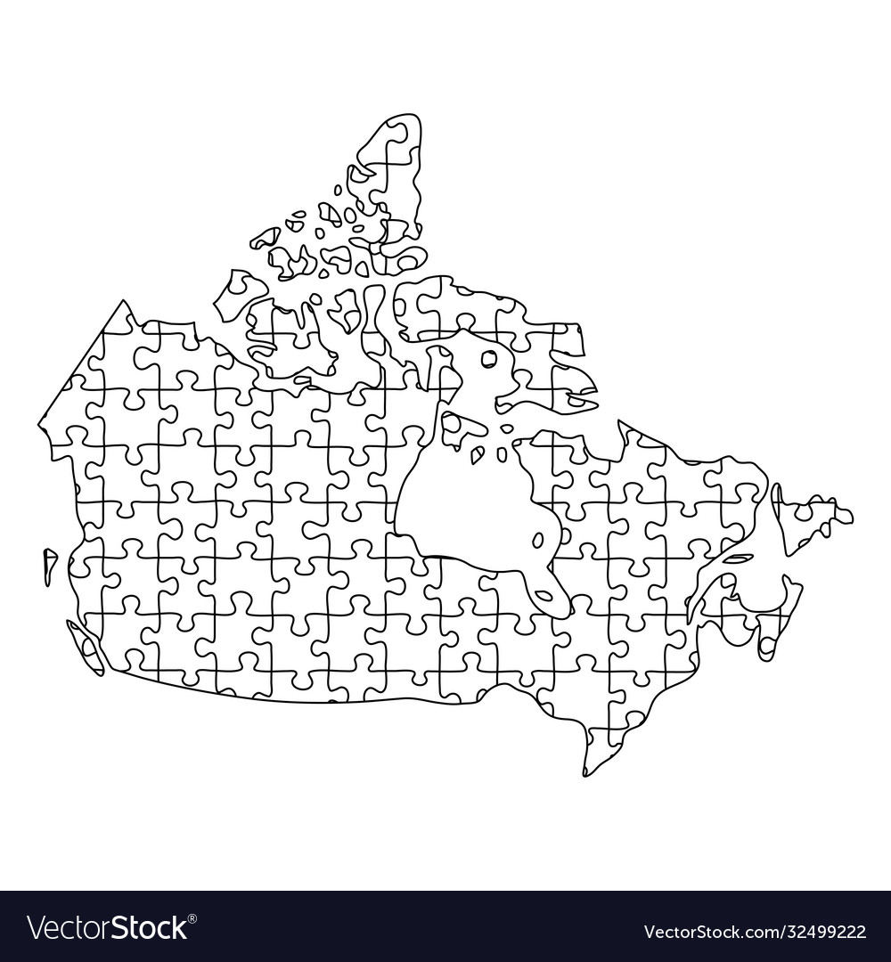 Canada map from black pattern composed puzzles Vector Image