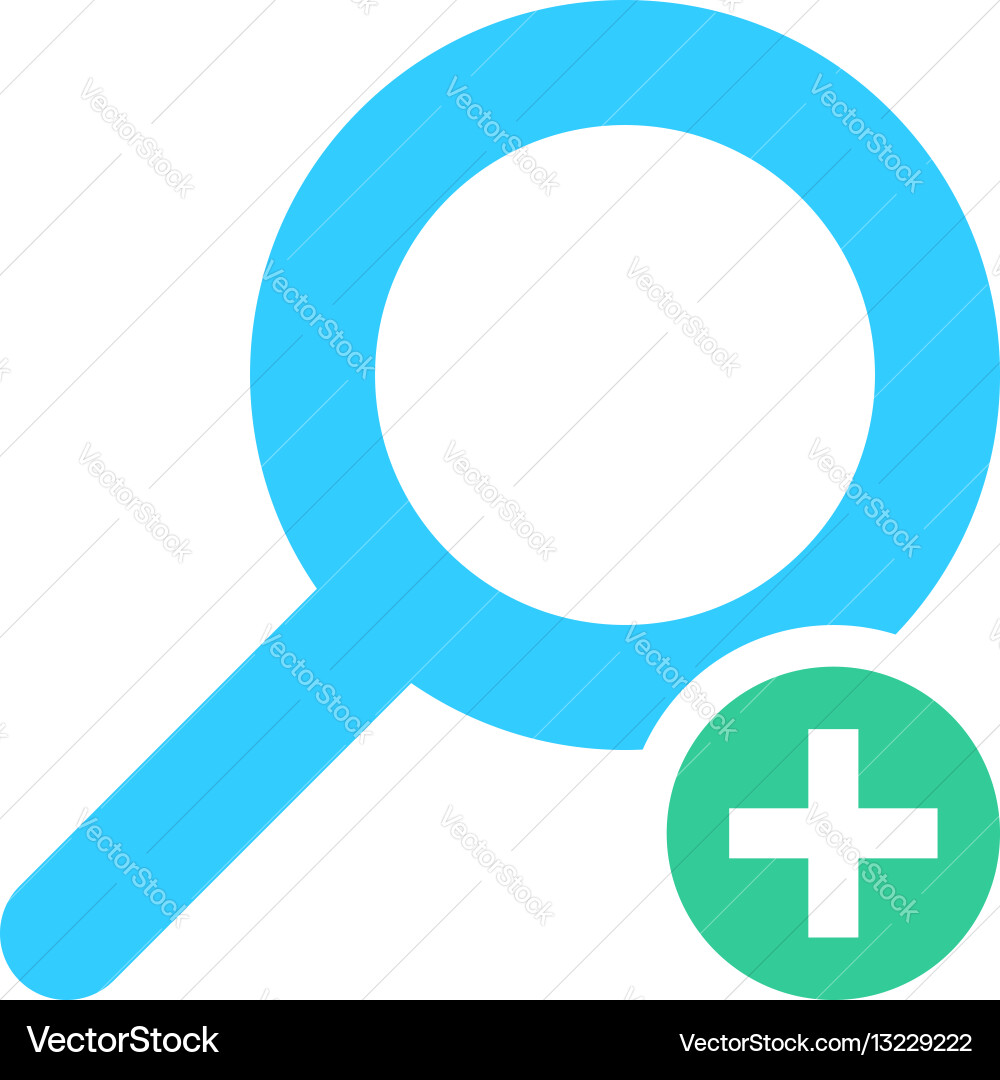 Flat magnifier icon magnifying glass sign Vector Image