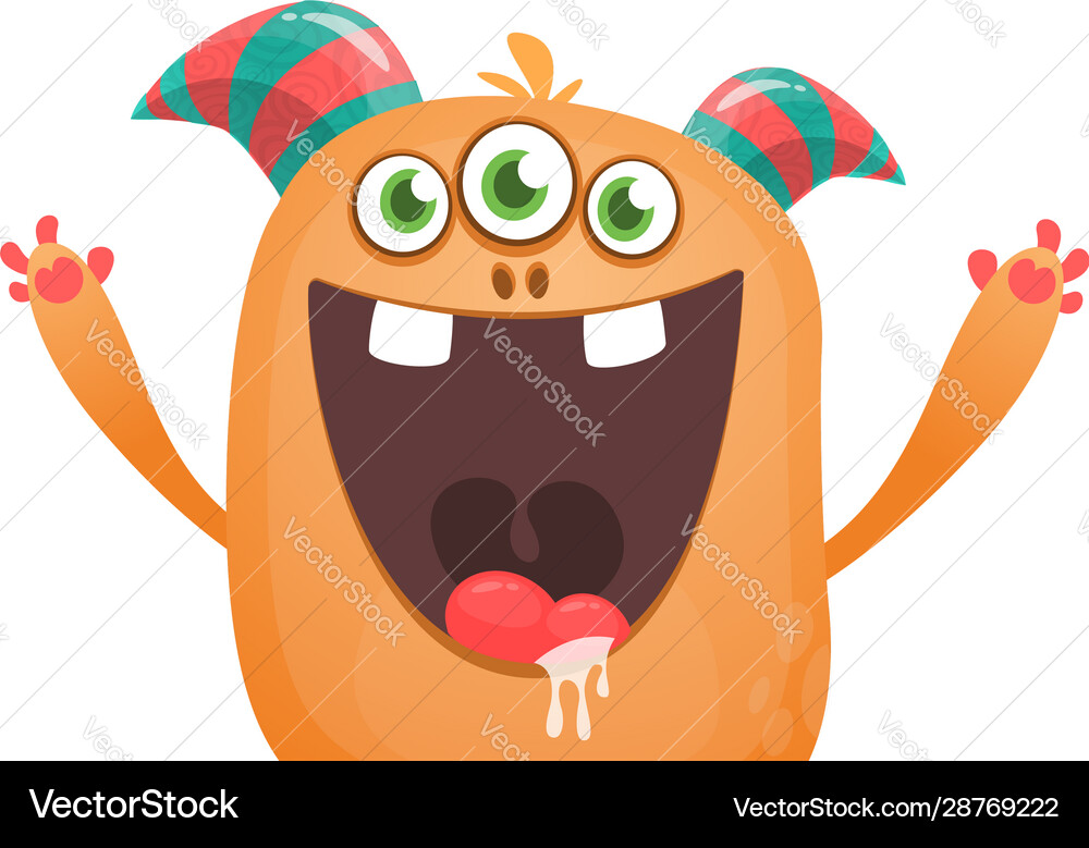 Funny cartoon monster halloween Royalty Free Vector Image