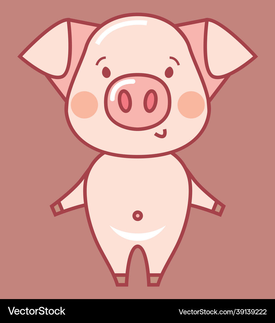 Funny piggy color Royalty Free Vector Image - VectorStock