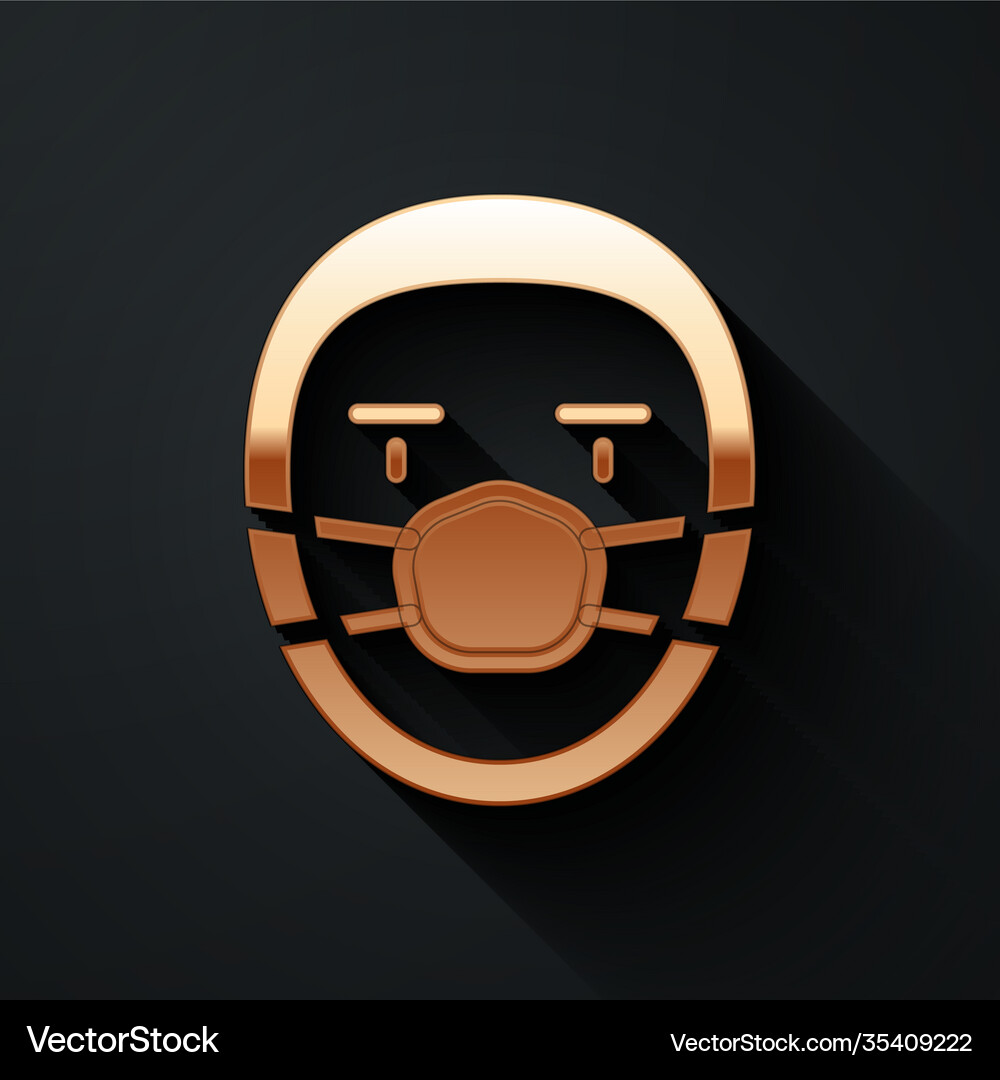 Gold doctor pathologist icon isolated on black Vector Image