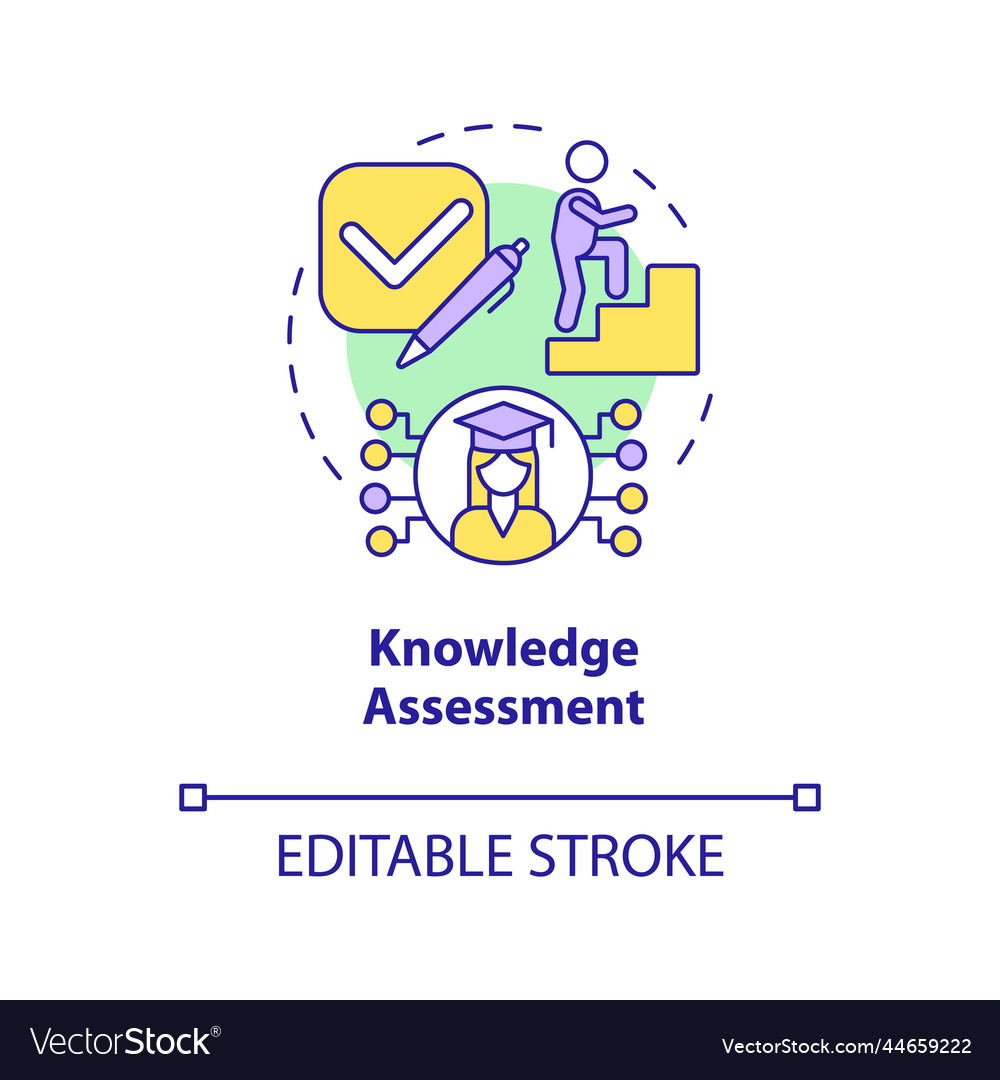 Knowledge assessment concept icon Royalty Free Vector Image