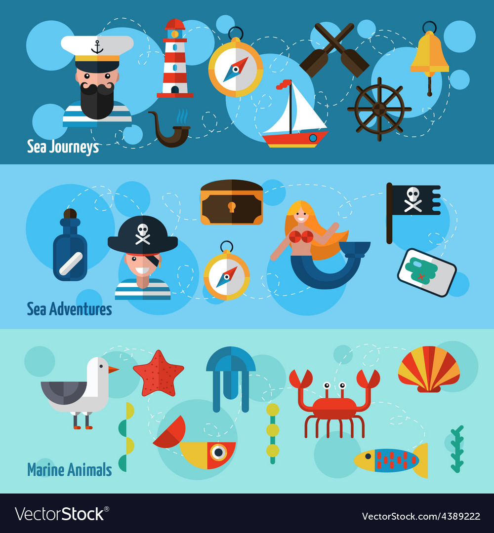 Nautical banners set Royalty Free Vector Image