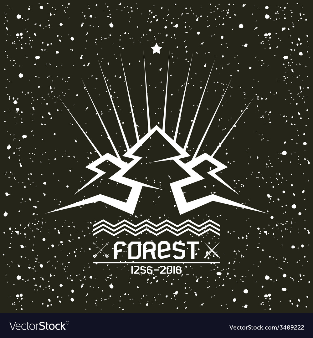 Pine forest emblem Royalty Free Vector Image - VectorStock