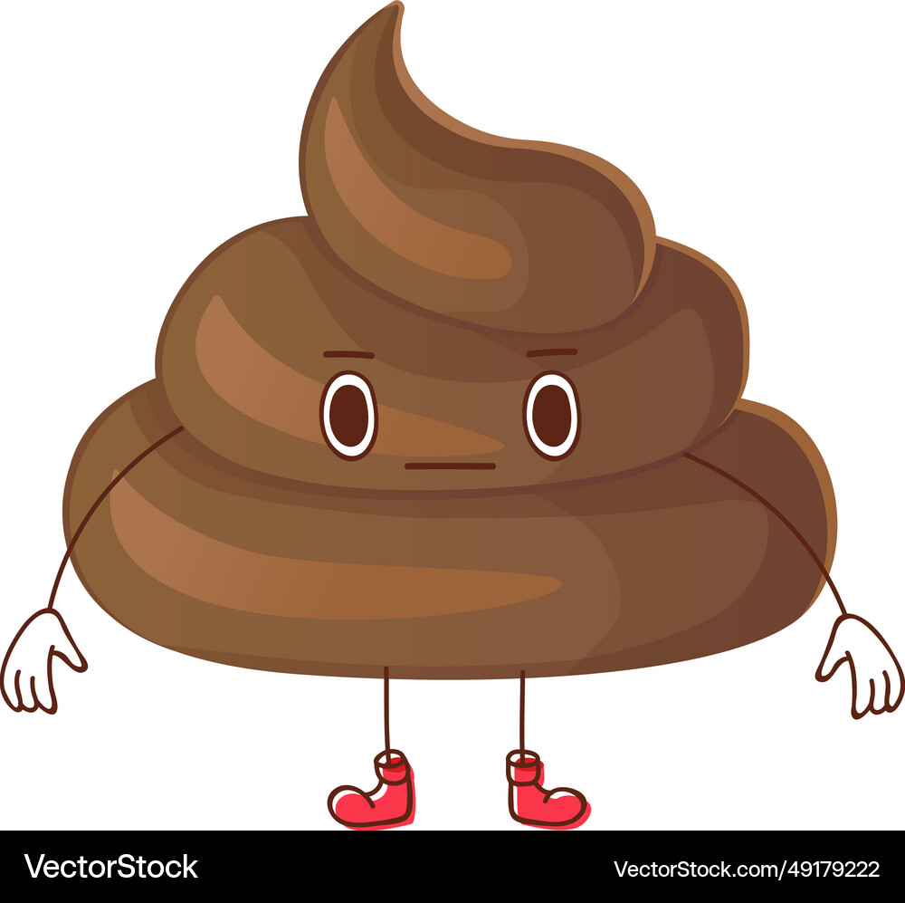 Poop ironic character frustrated expressing Vector Image