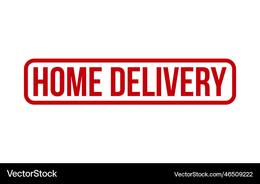 Red home delivery rubber stamp seal Royalty Free Vector