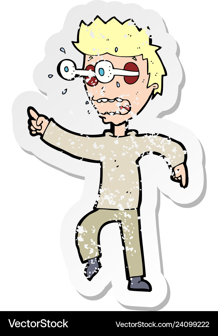 Retro distressed sticker a cartoon man Royalty Free Vector