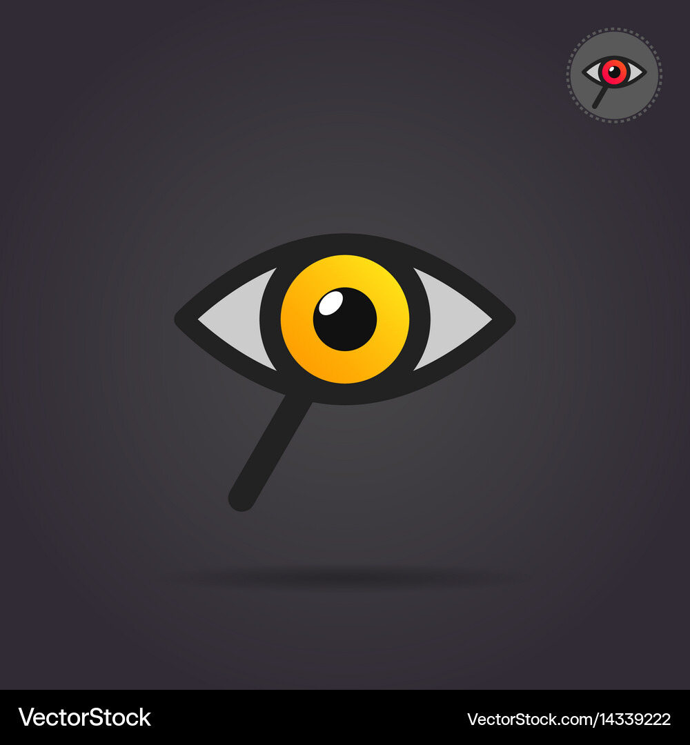 Search icon with eye and magnifier Royalty Free Vector Image