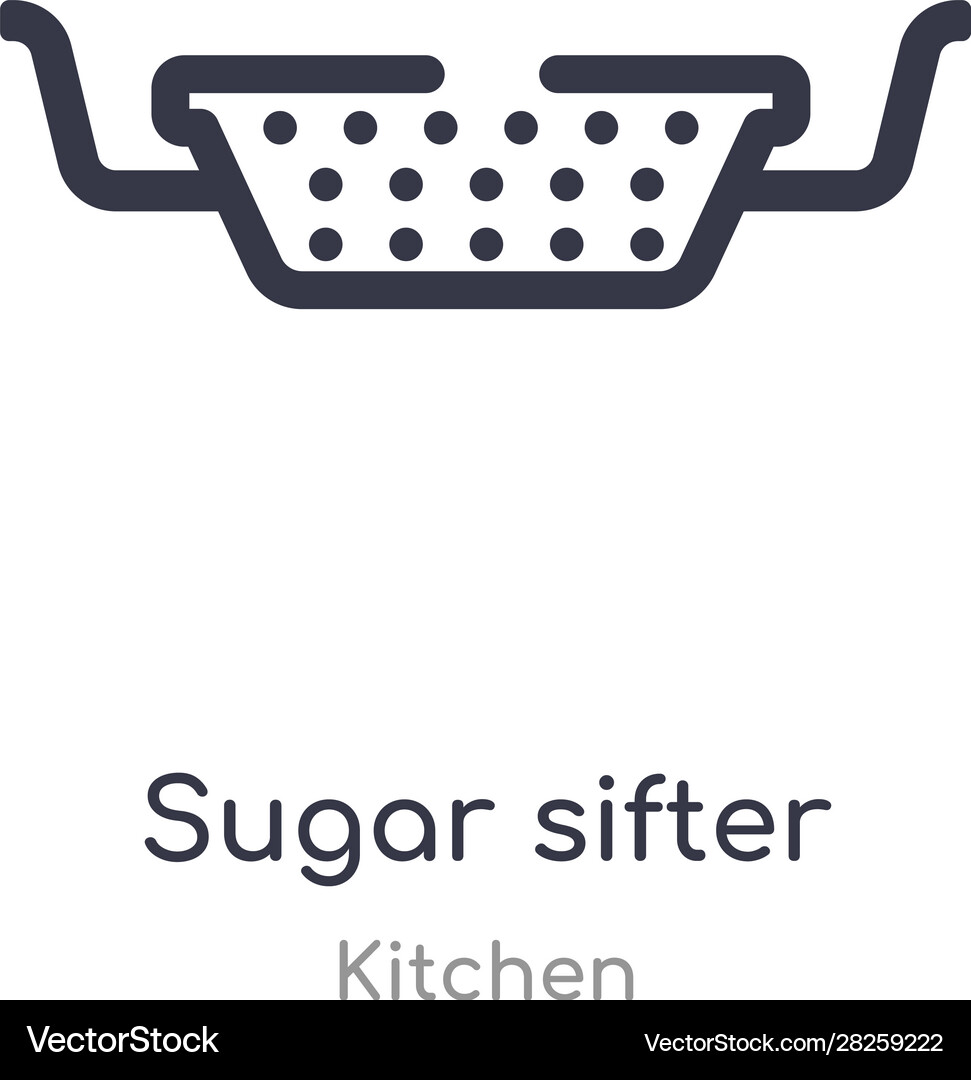 Sugar sifter outline icon isolated line from Vector Image