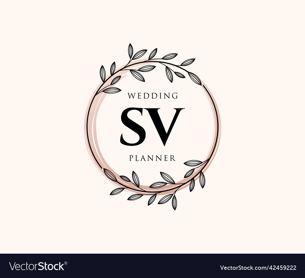 Sv initials letter wedding monogram logos Vector Image