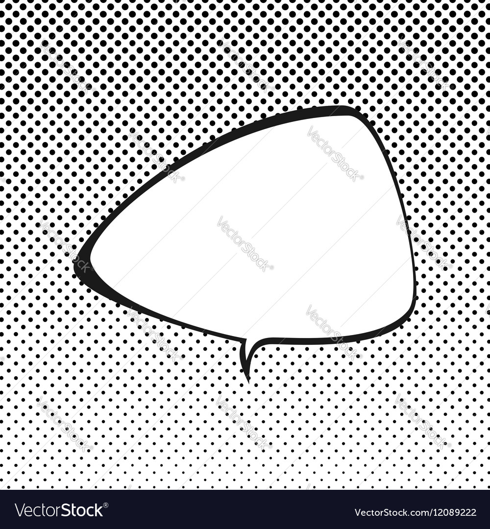 Triangular speech bubble on halftone background Vector Image
