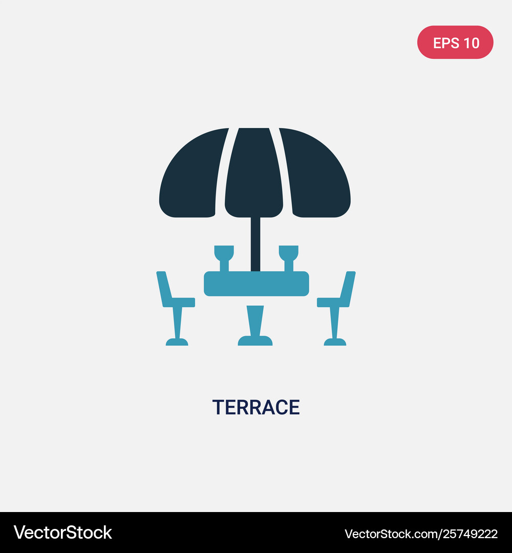Two color terrace icon from summer concept Vector Image