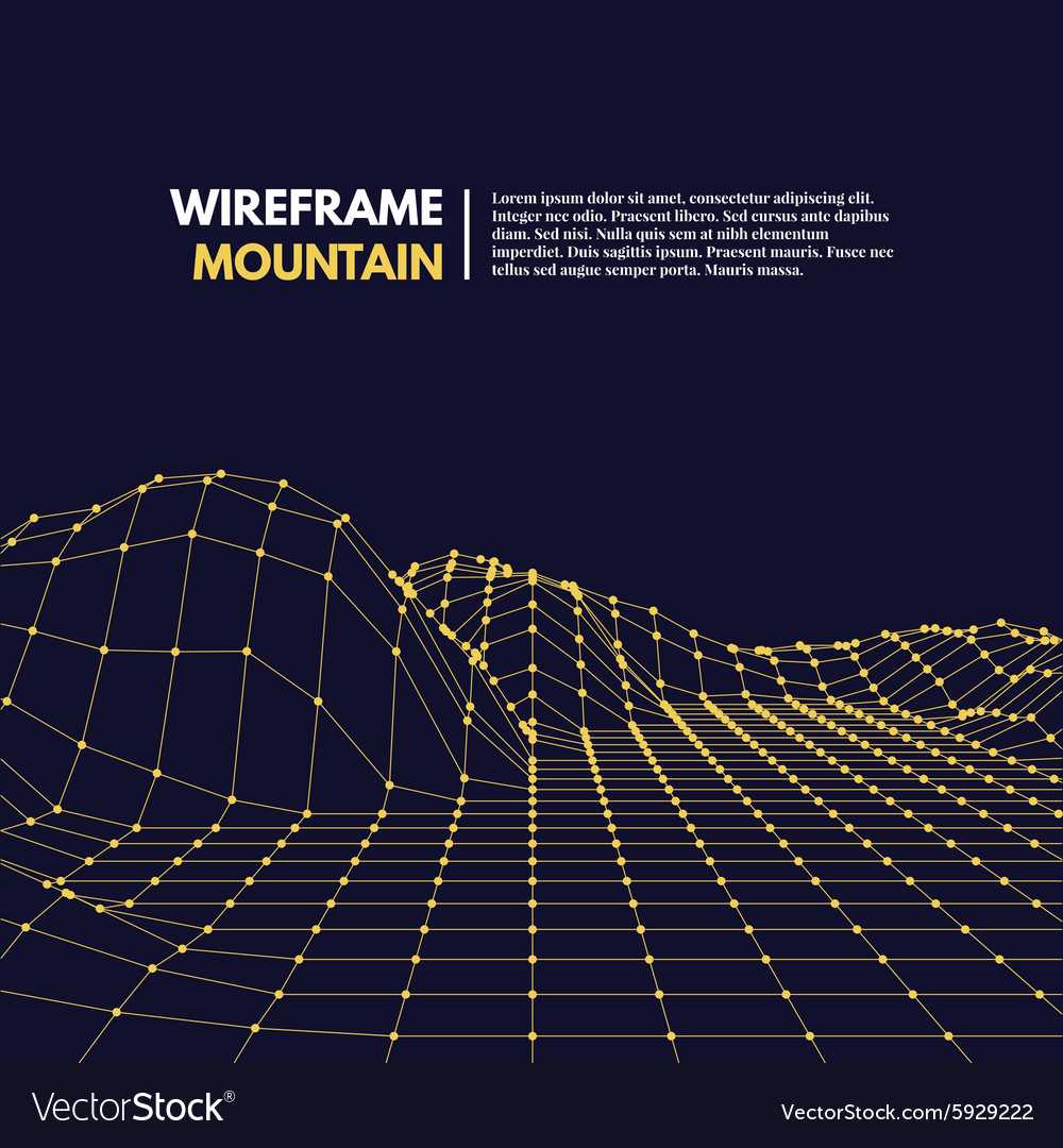 Wireframe mesh polygonal surface Royalty Free Vector Image