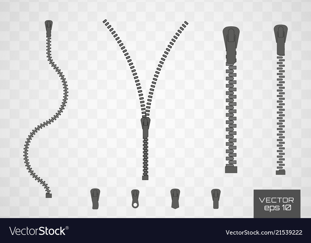 Zipper buttoned flat style Royalty Free Vector Image