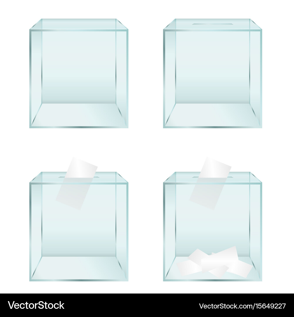 Ballot box set design in color Royalty Free Vector Image