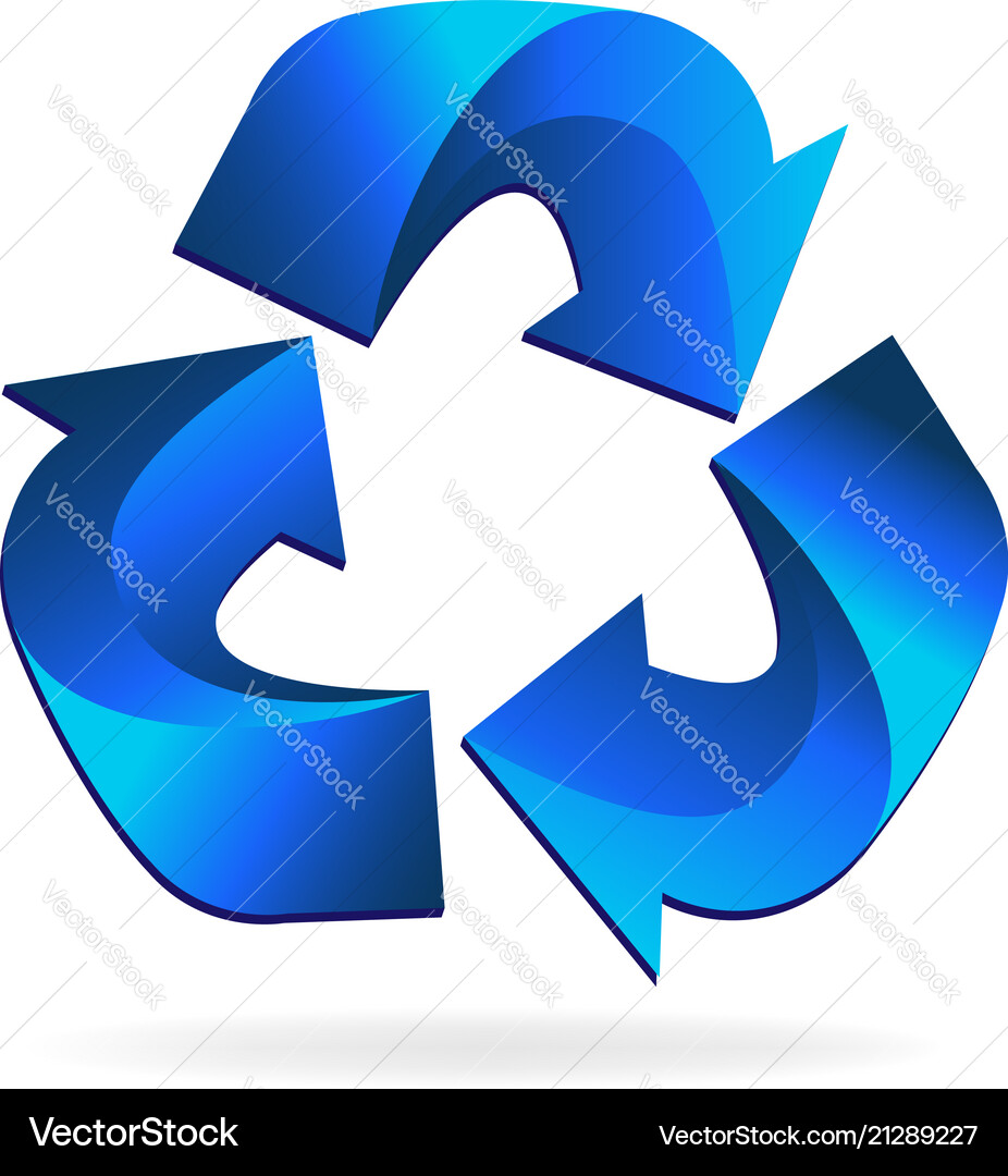 Blue recycle arrow business Royalty Free Vector Image