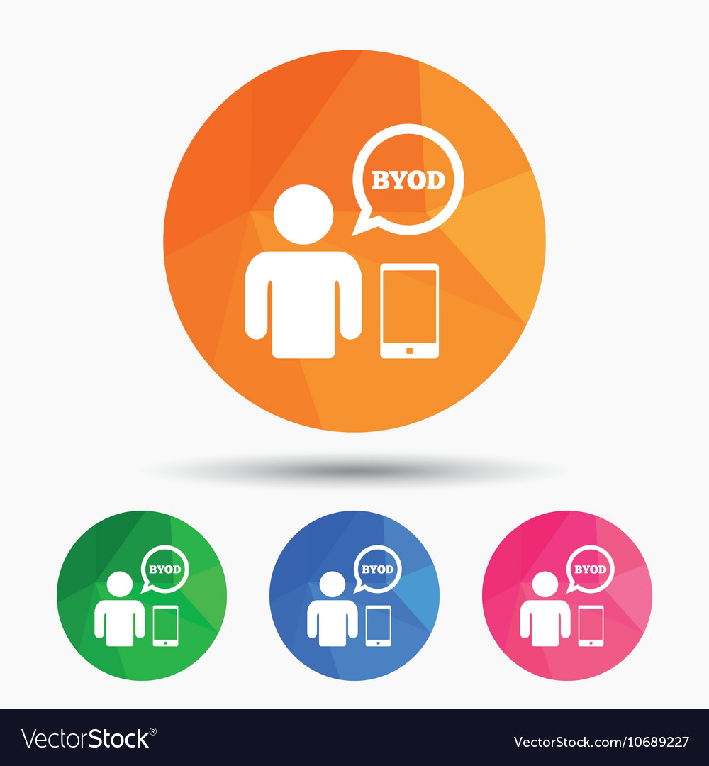 Byod sign icon bring your own device symbol Vector Image