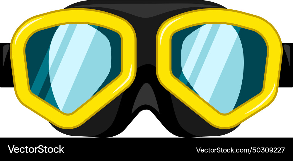 Deep sea diving yellow mask scuba protective Vector Image