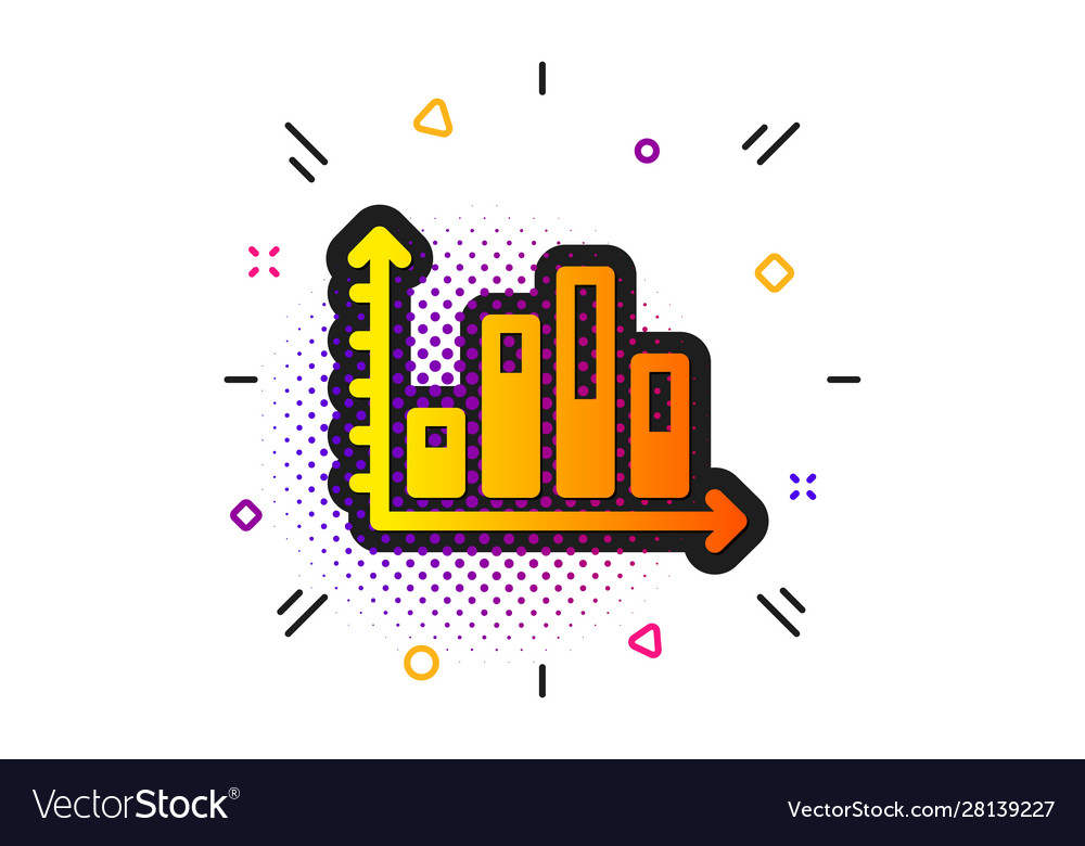 Diagram graph icon column chart sign Royalty Free Vector
