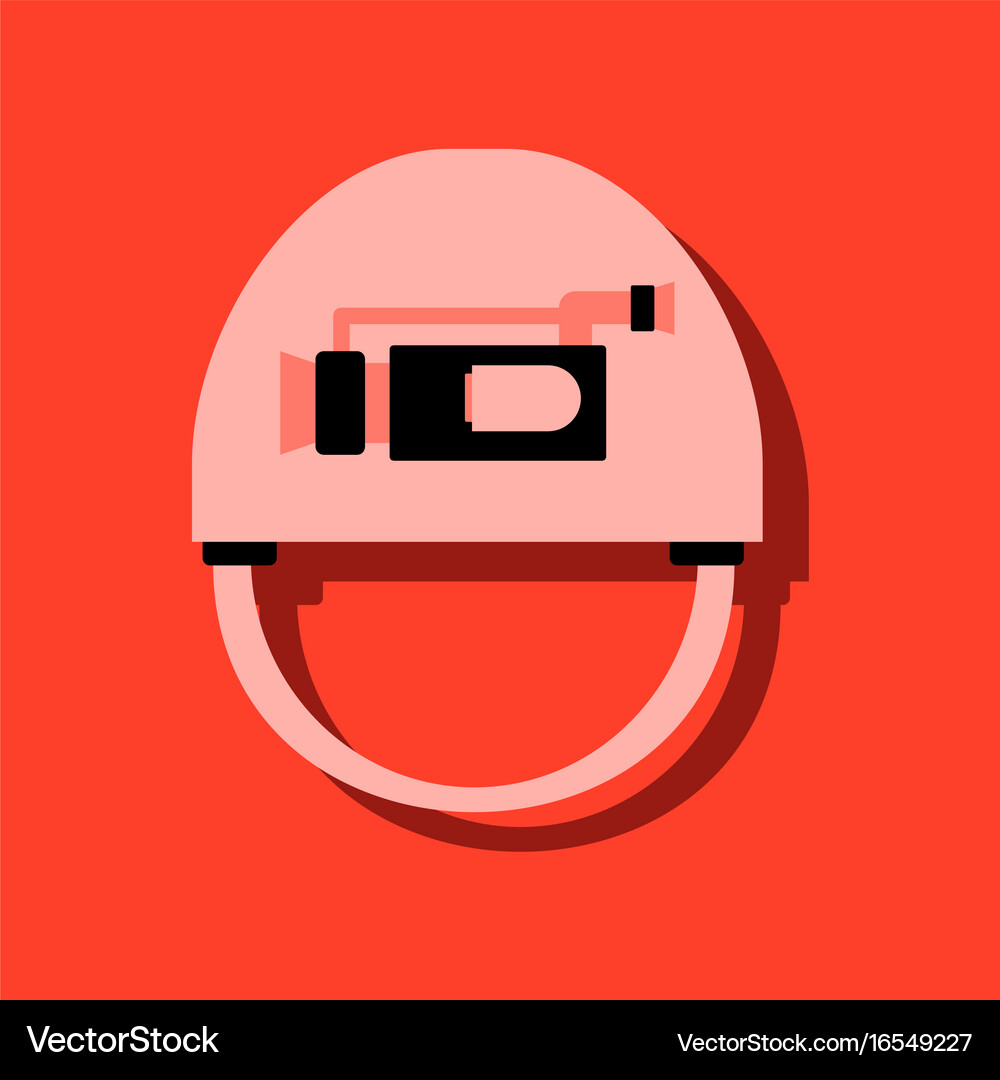 Flat icon design collection helmet with video cam Vector Image