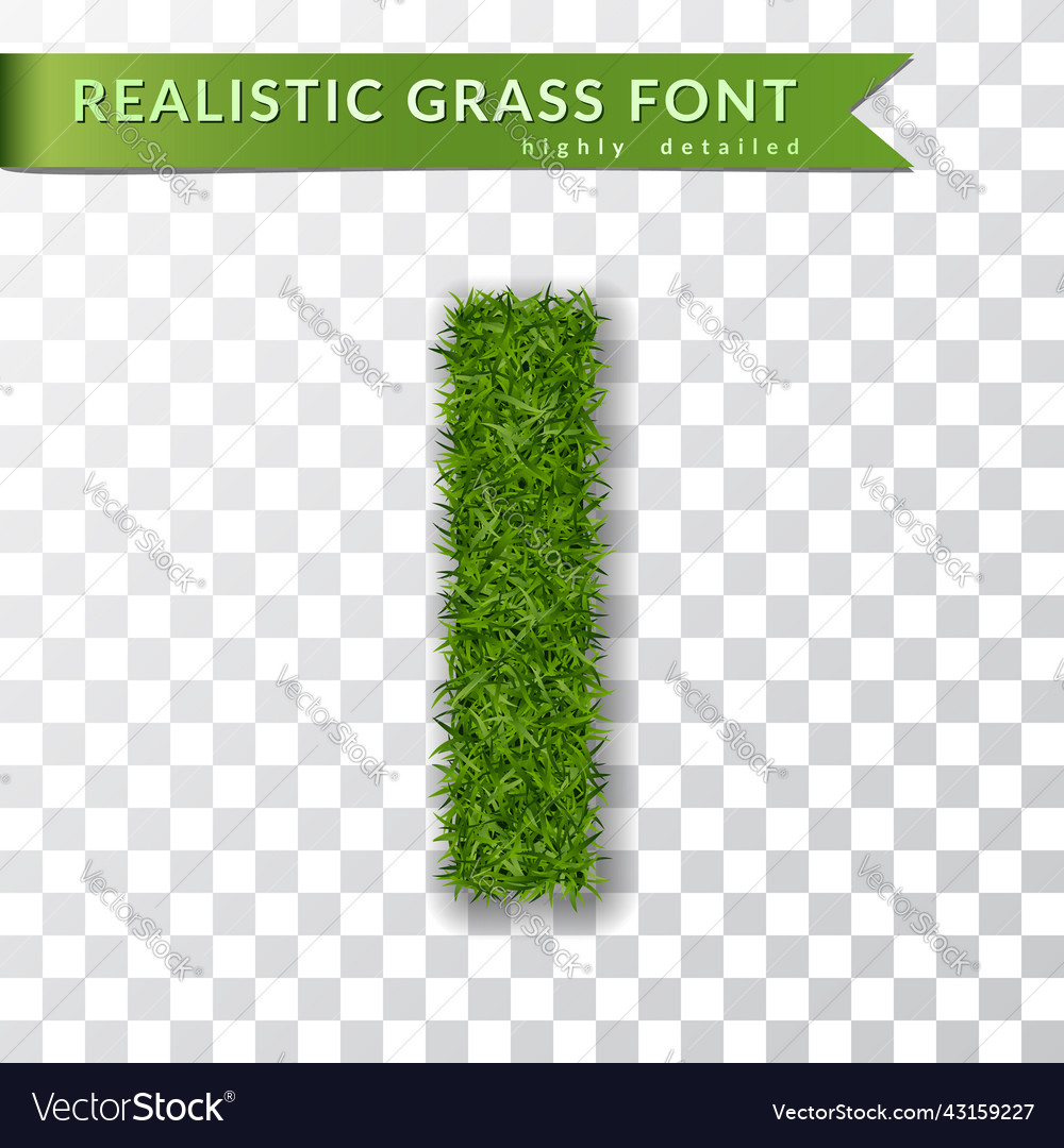 Grass letter i alphabet 3d design capital Vector Image