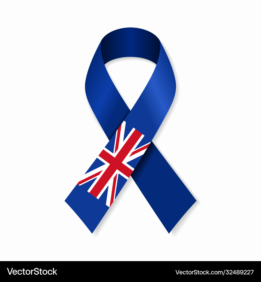 Great britain flag stripe ribbon on white Vector Image