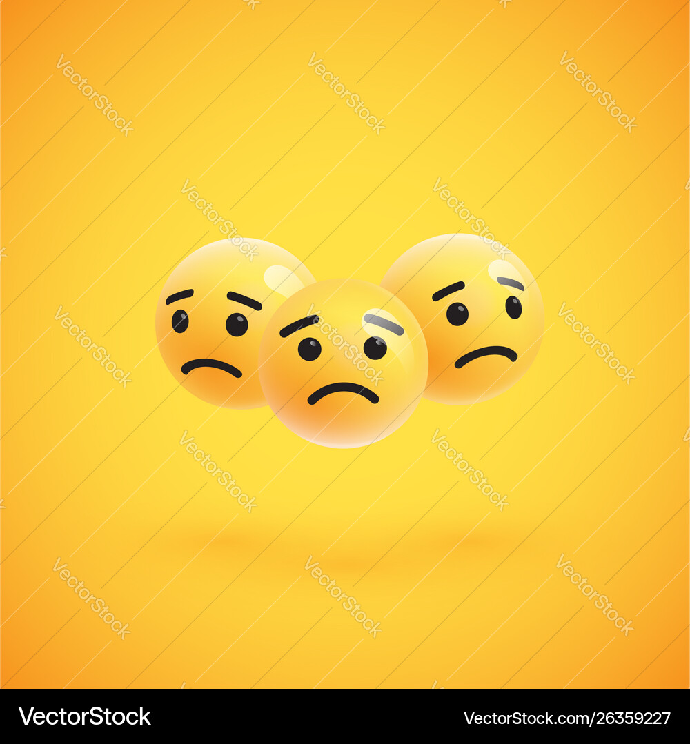 Group high detailed yellow emoticons Royalty Free Vector