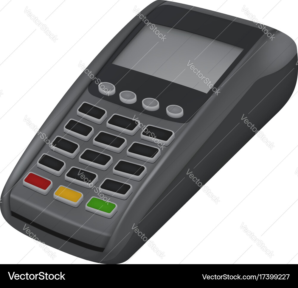 Pay credit card icon realistic style Royalty Free Vector