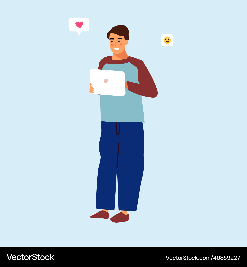 People using phone male character with smartphone Vector Image