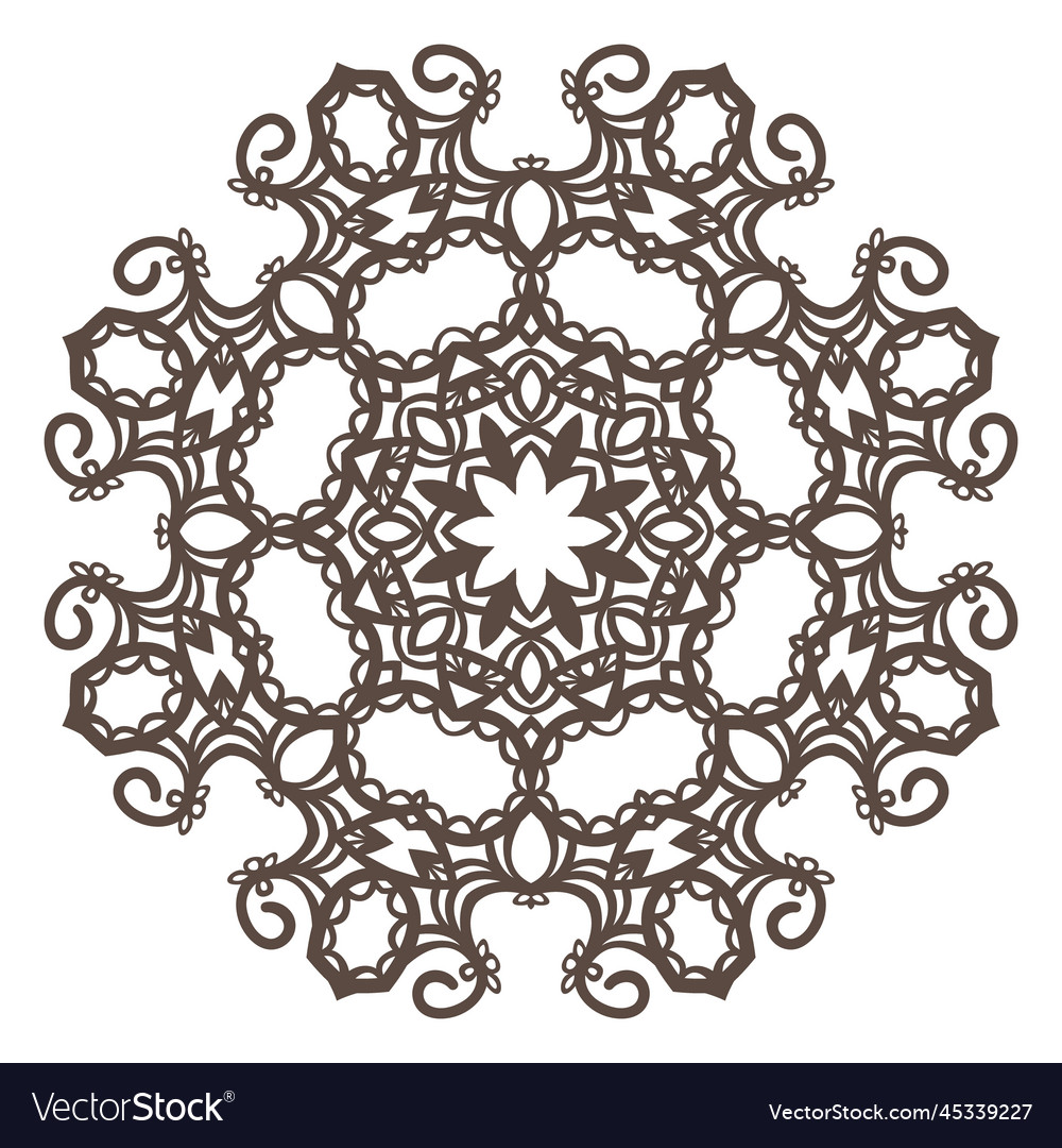 Round pattern circular ornament design element Vector Image