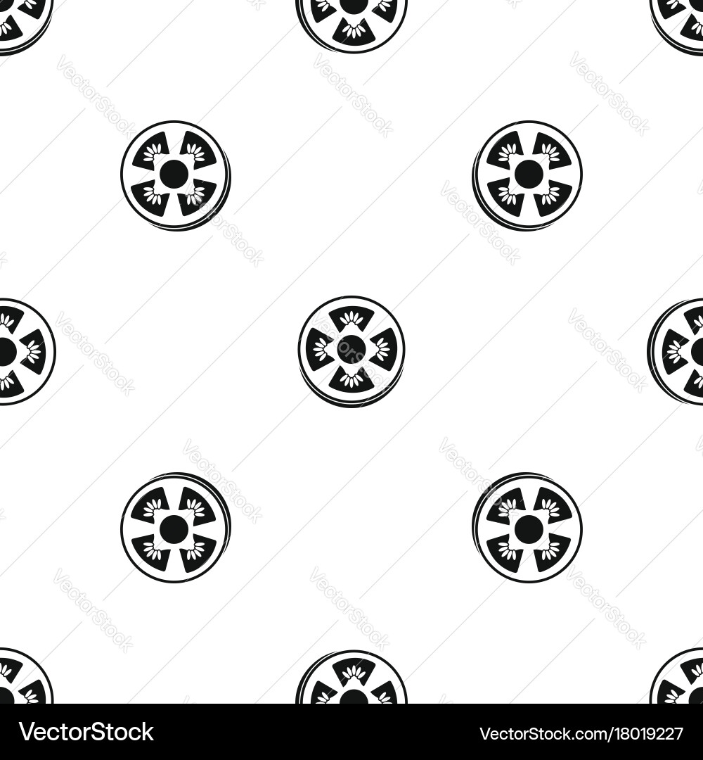 Slice of ripe tomato pattern seamless black Vector Image