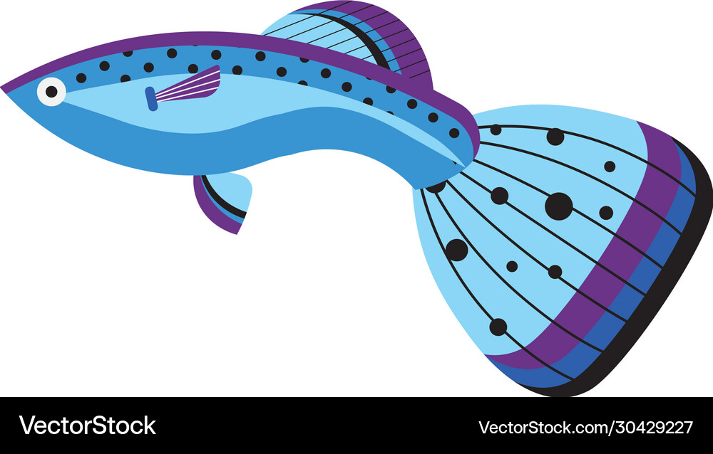 Tropical funny aquarium fish icon in flat Vector Image