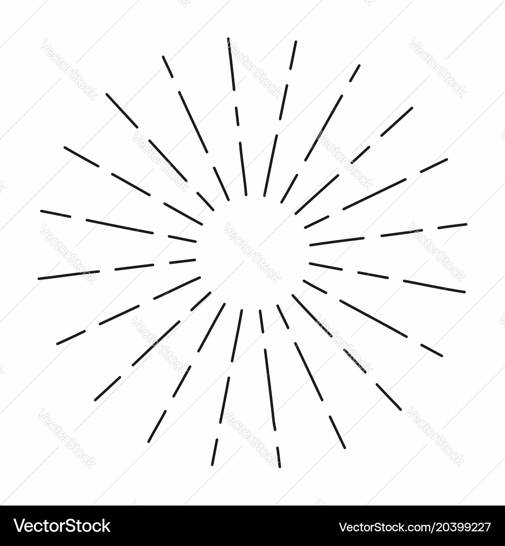 Vintage sunburst in lines shape linear radial Vector Image