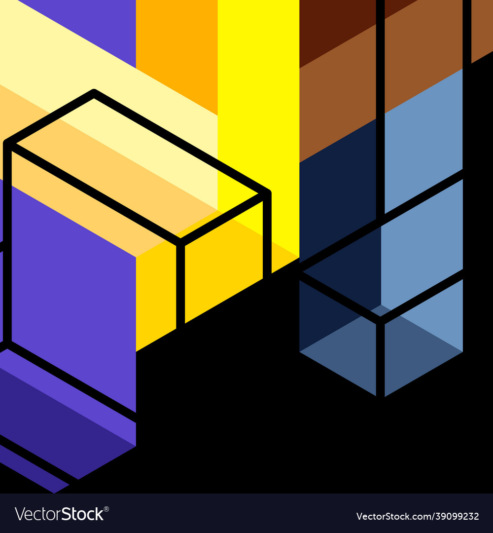 Abstract background 3d cubes cubic elements Vector Image