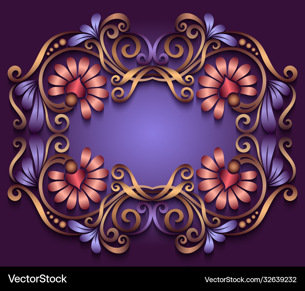 Abstract ornamental nature vintage frame Vector Image