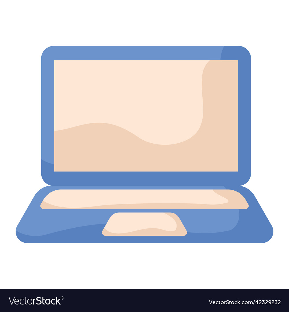 Blue laptop computer Royalty Free Vector Image