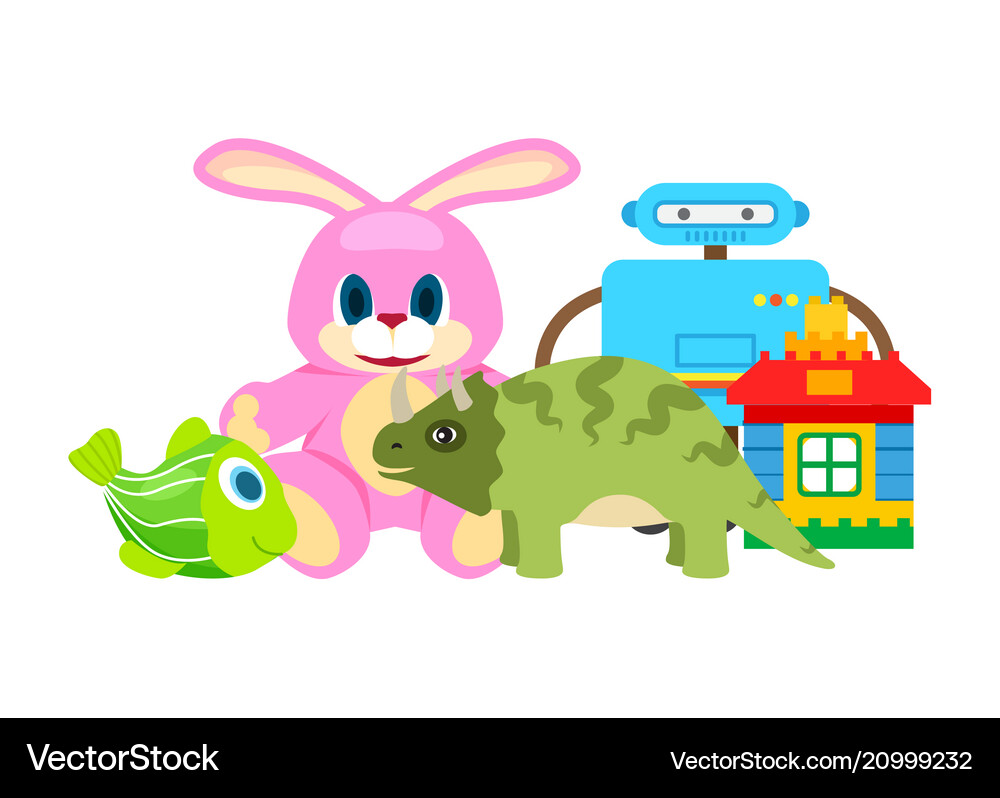 Children toys collection Royalty Free Vector Image