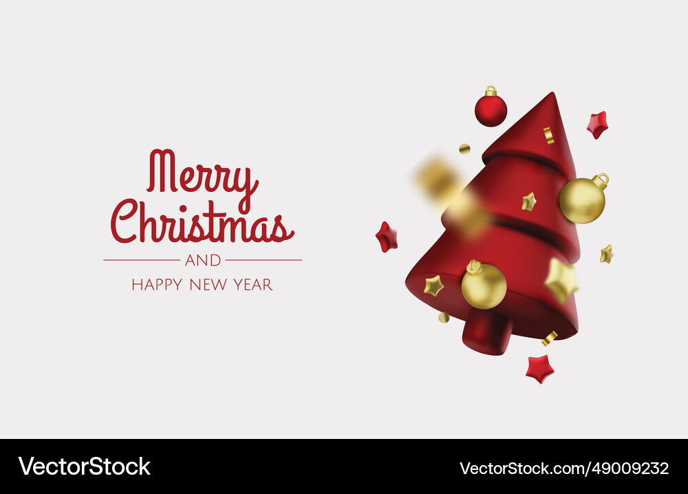 Christmas bright tree happy new year and merry Vector Image