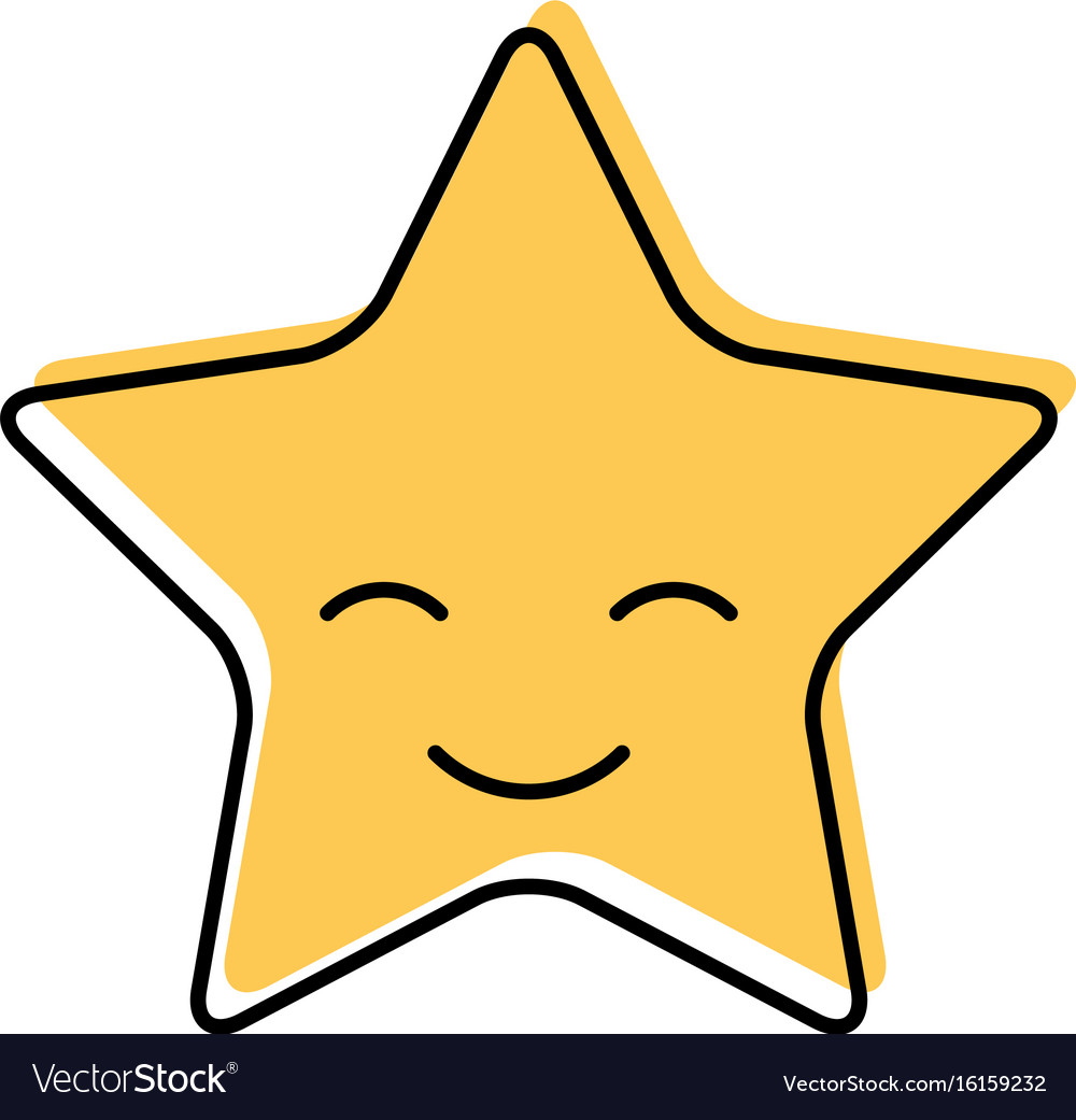 Cute stars kawaii character Royalty Free Vector Image