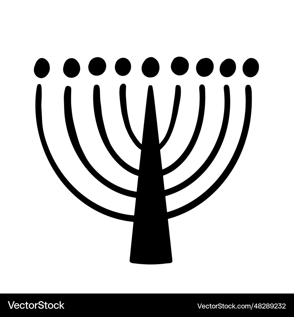 Menorah hanukkah shape logo icon art Royalty Free Vector