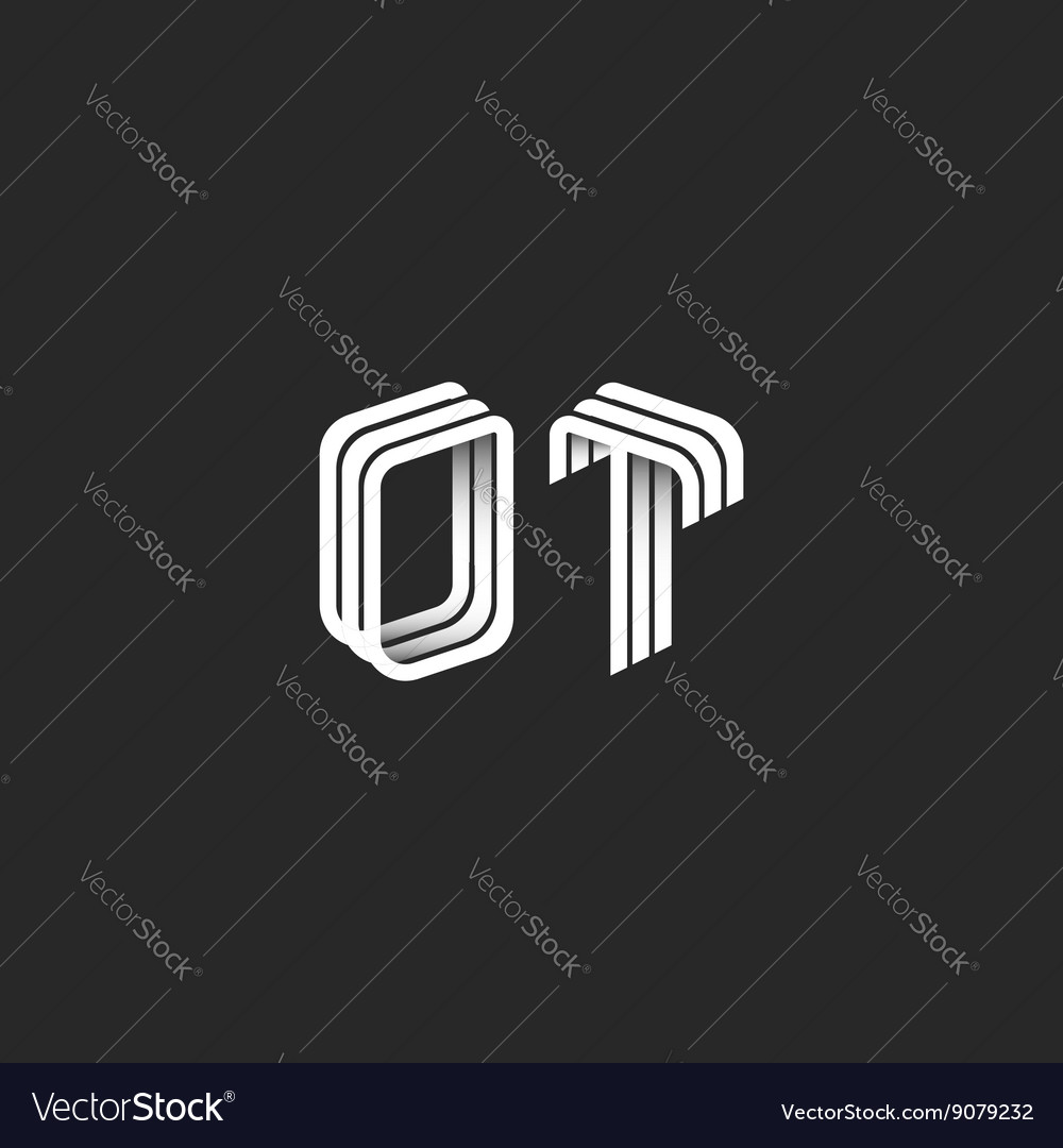 Monogram 3d initials ot logo isometric geometric Vector Image
