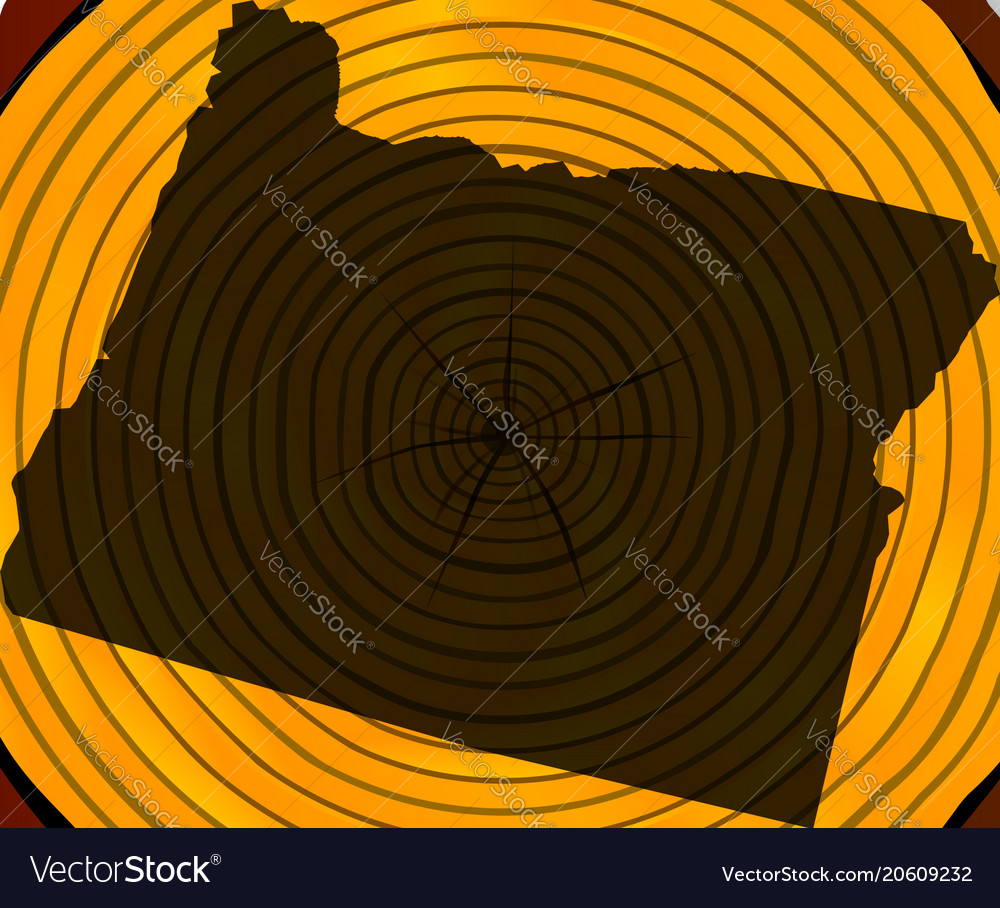 Oregon map on timber Royalty Free Vector Image