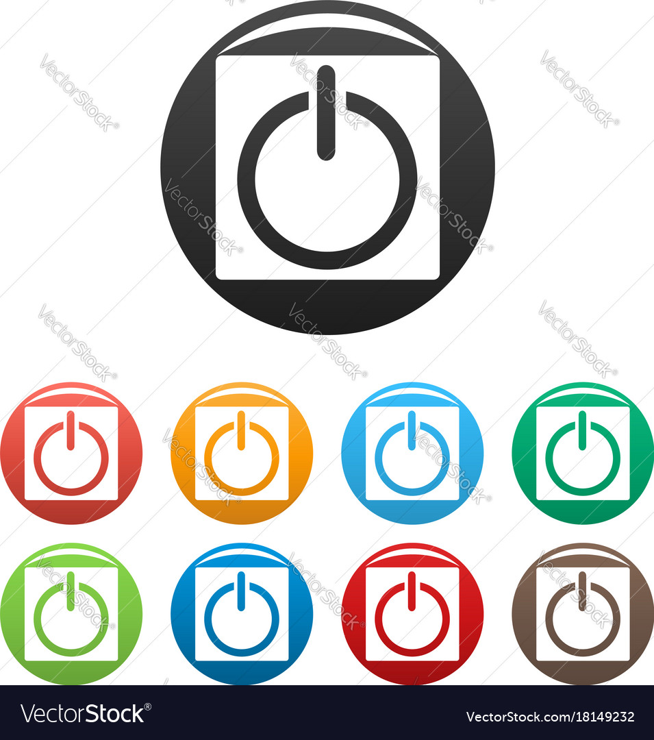 Power icons set simple Royalty Free Vector Image