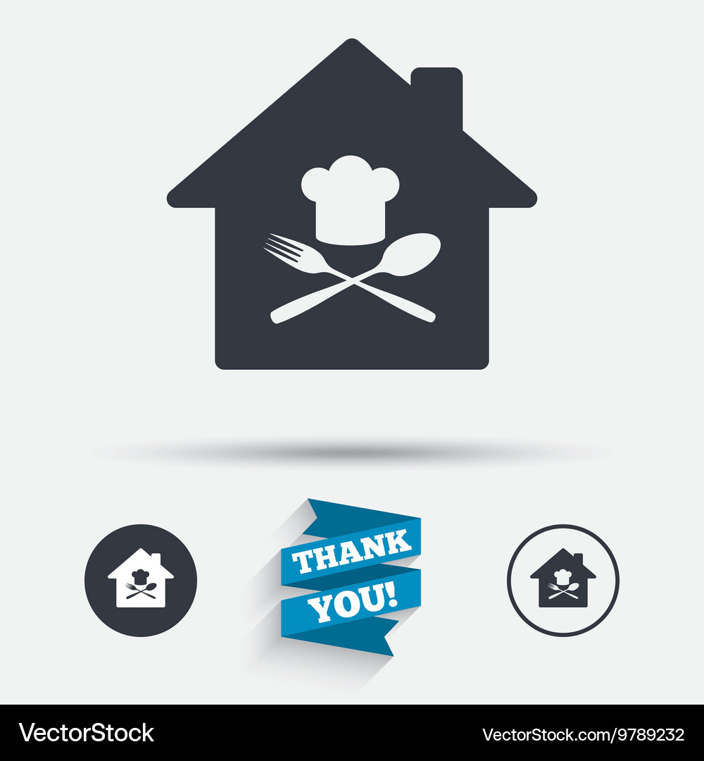 Restaurant icon chef hat sign cooking symbol Vector Image