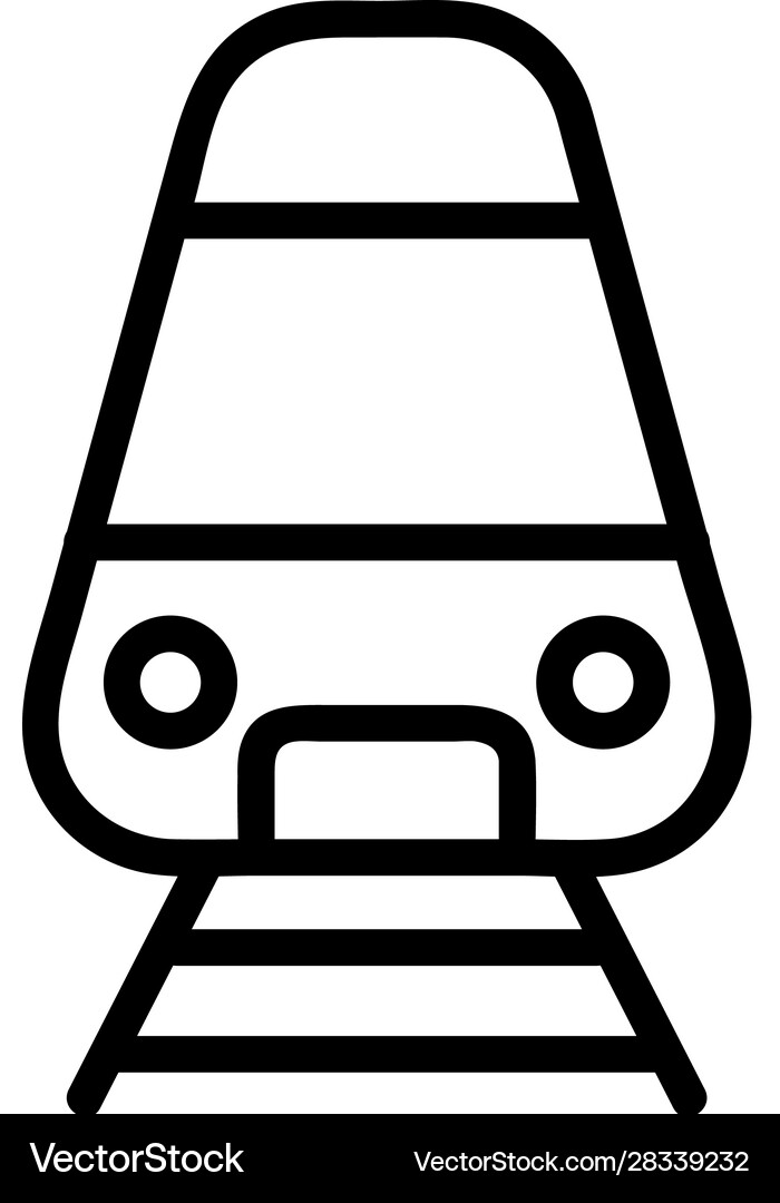 Train and railroad icon isolated contour Vector Image