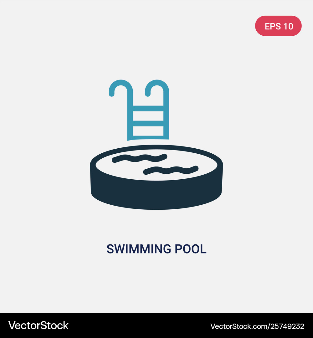 Two color swimming pool icon from summer concept Vector Image