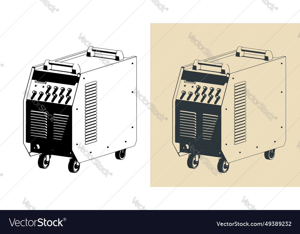 Welding machine on wheels Royalty Free Vector Image